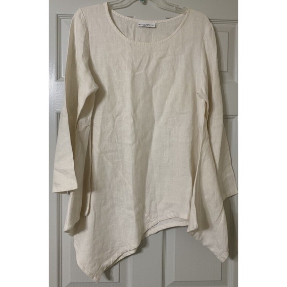 bryn Walker | Tops | Bryn Walker Cream Linen Long Sleeve Boho Lagen ...